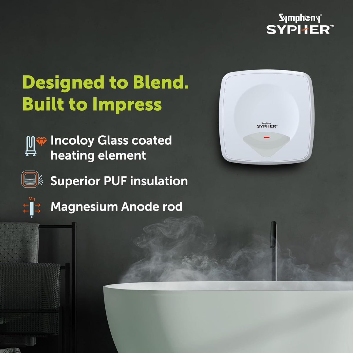 Symphony SYPHER 10 Litre Storage Water Geyser – TheElectricOnline