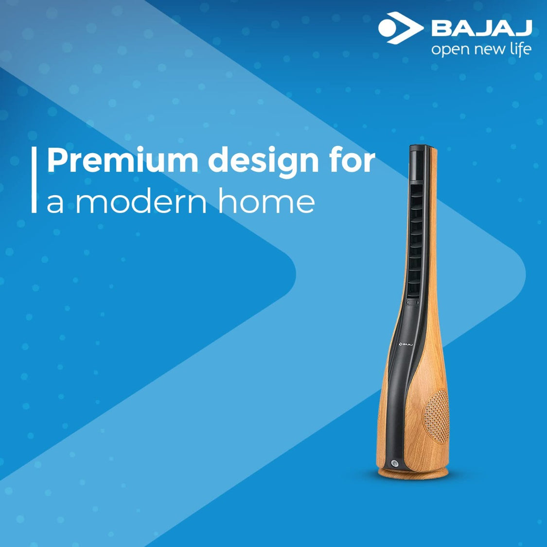 Bajaj Tempesta Premium BLDC Tower Fan with Remote (Wooden Finish ...