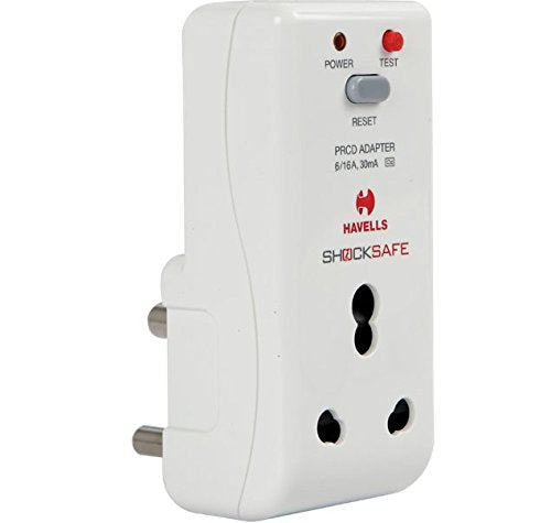 Buy Havells Plastic 16A 30mA PRCD Adaptor (White) – TheElectricOnline